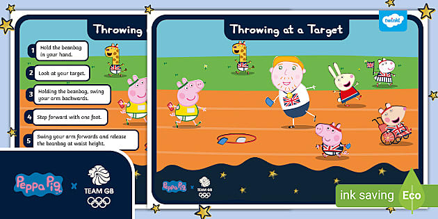 FREE! - Peppa Pig Team GB Throwing at a Target Activity Station Pack